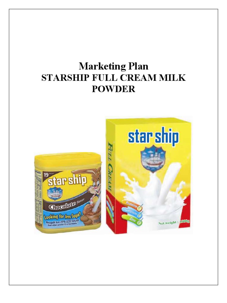 Marketing Plan: Starship Full Cream Milk Powder | PDF | Market ...