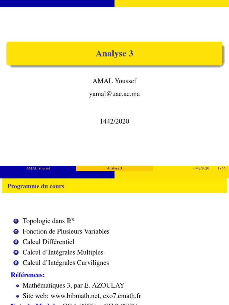 Cours Slides (Chap 1&2&3) - Slides | PDF | Extremum | Compacité ...