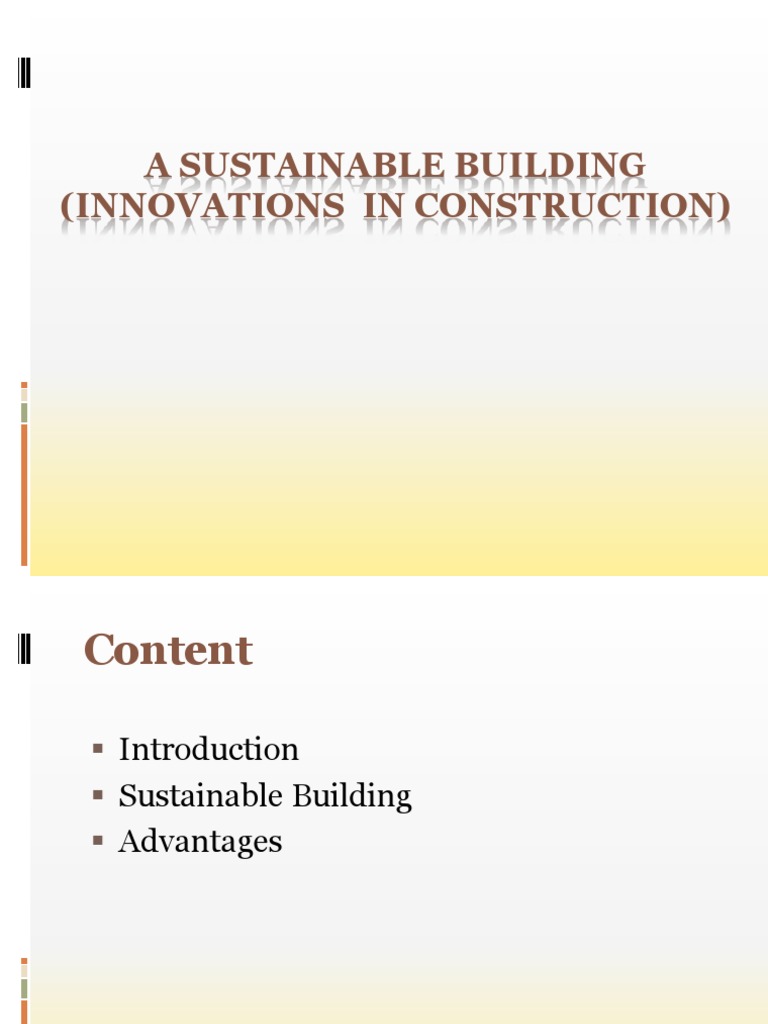 A Sustainable Building (Innovations in Construction) | PDF