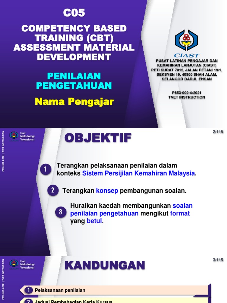 c05 CBT Assessment Material Development - Pengetahuan | PDF