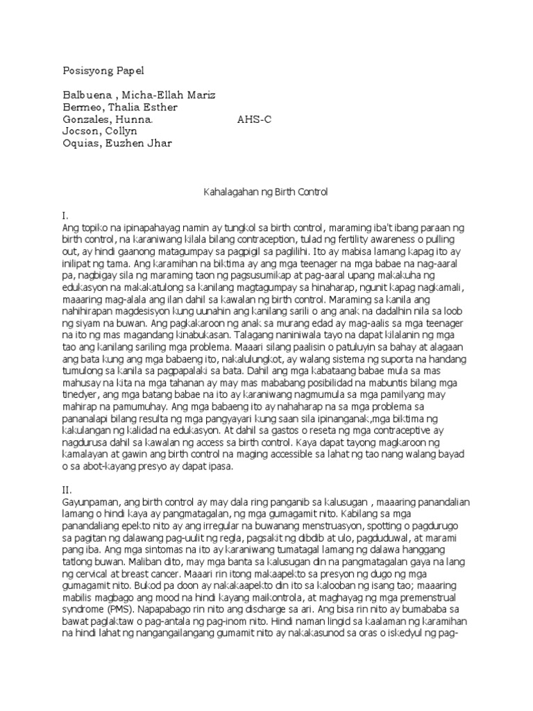 Posisyong Papel | PDF