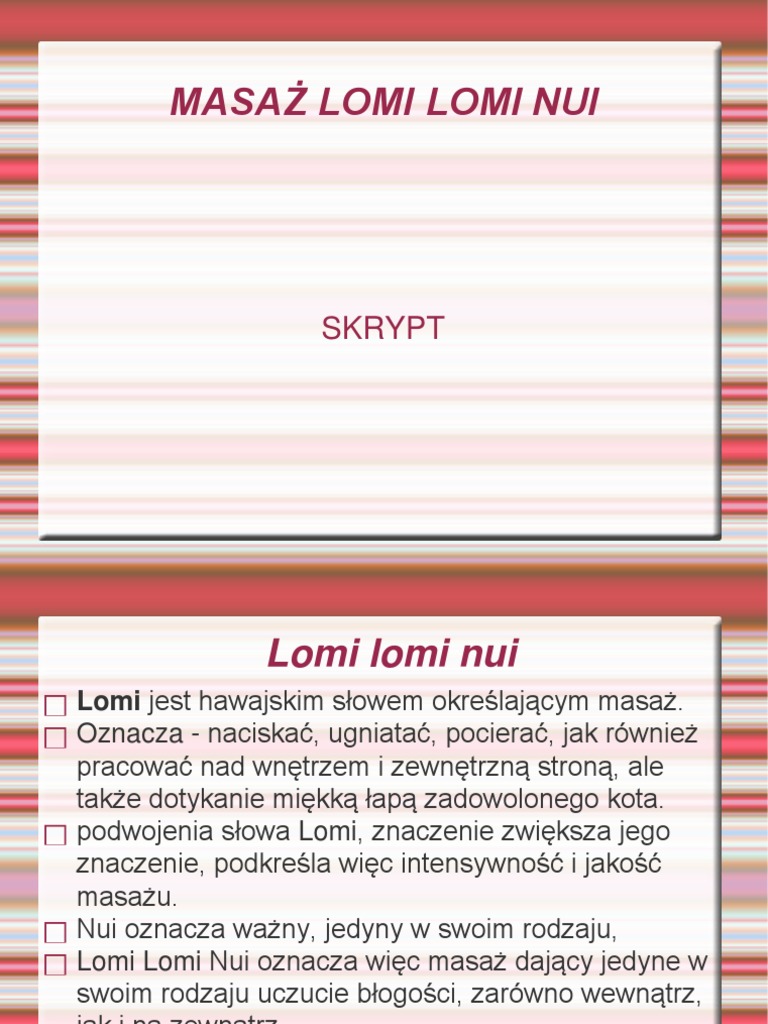Skrypt Lomi Lomi 16 | PDF