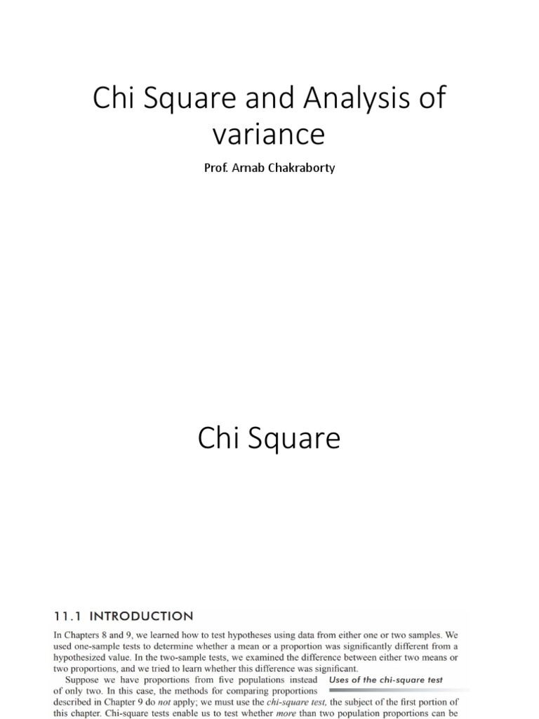Module 2 - Chi Square and Analysis of Variance | PDF