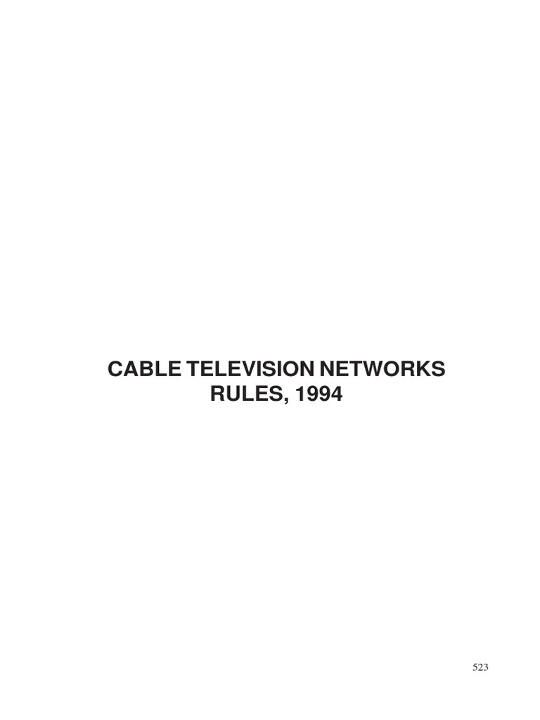 Cable Network Rules | PDF | Cable Television | Broadcasting