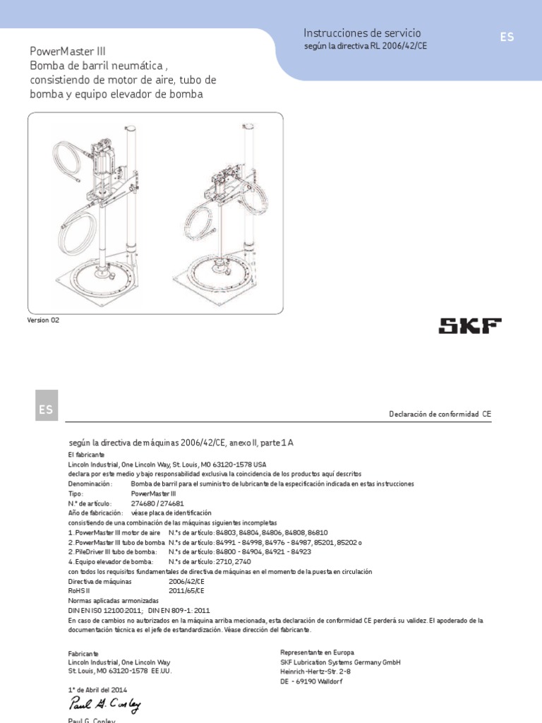 Lincoln Pump 84804 | PDF | Lubricante | Rodamiento (Mecánico)