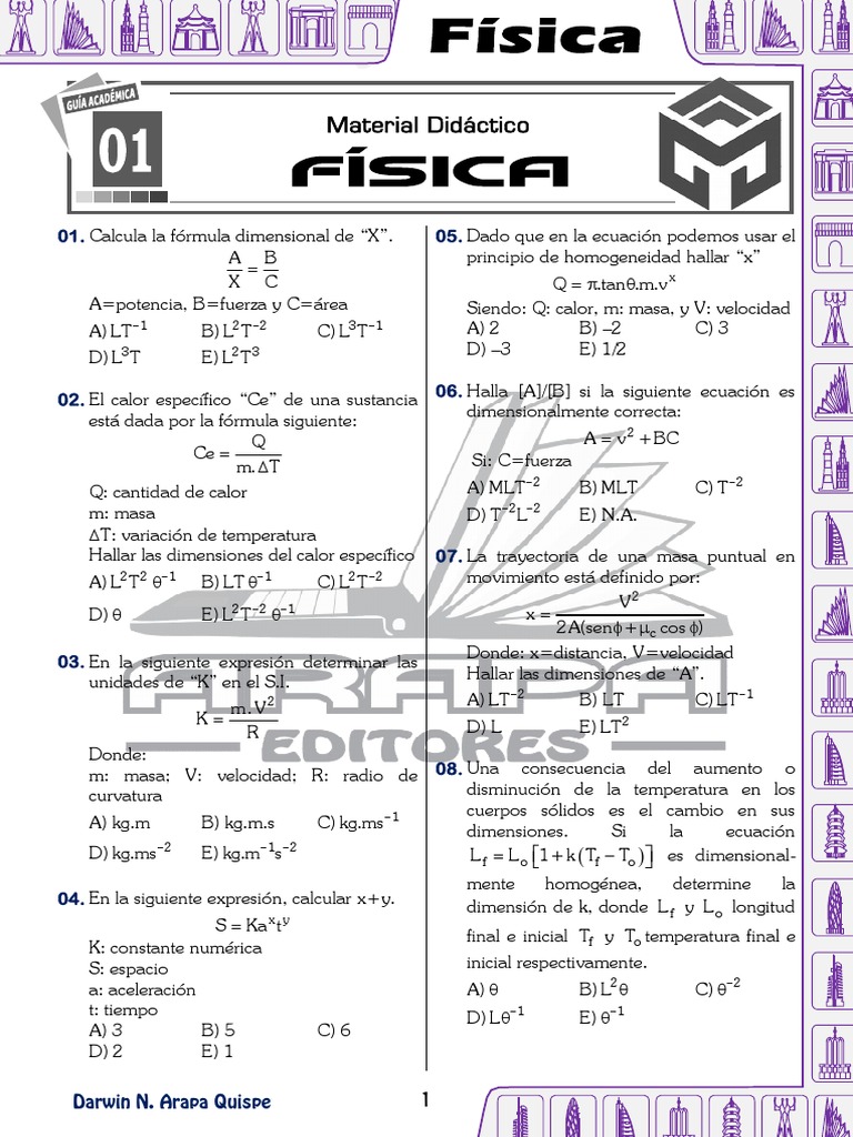 Dimensiones y Resultantes en Física | PDF | Calor | Velocidad
