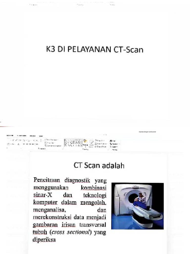 k3 Dipelayanan CT Scan | PDF
