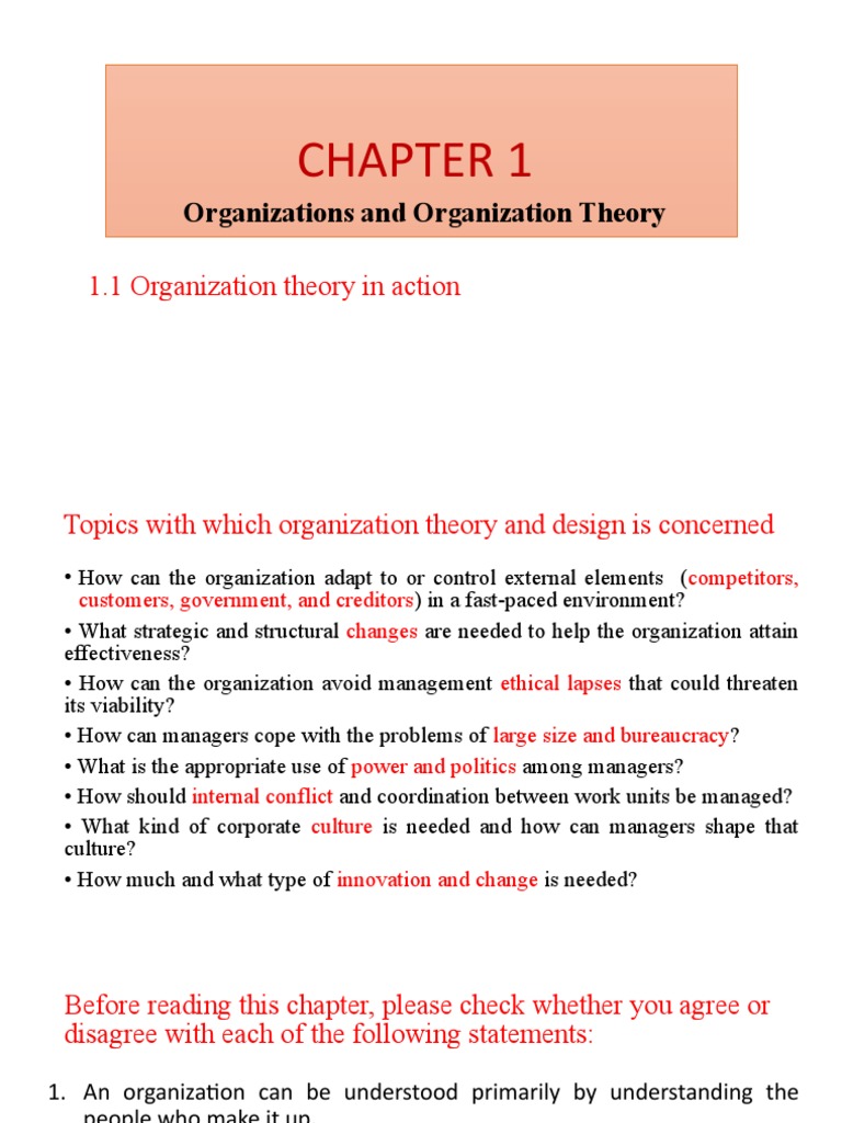 Organization Theory | PDF | Strategic Management | Organizational Culture