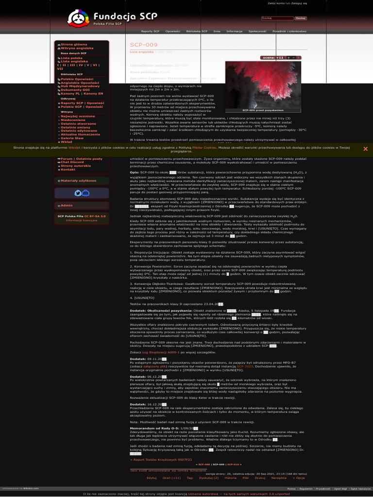 SCP-009 - Fundacja SCP | PDF