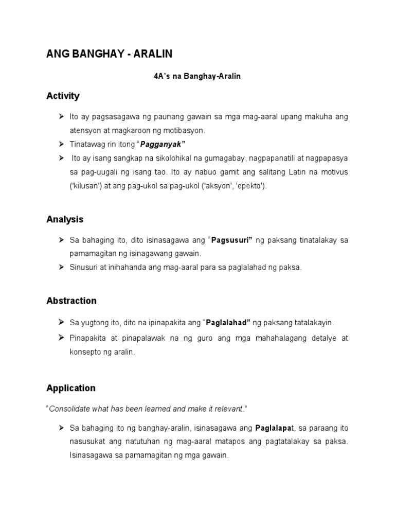 4as Format Banghay Aralin | PDF
