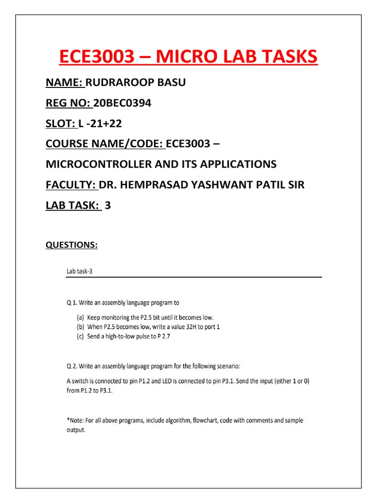 Ece3003 Lab Task 3 Pdf Technology And Engineering