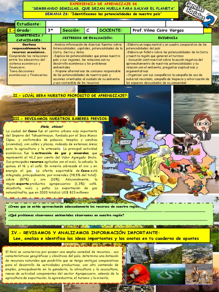 CC - SS 3° Sesion4 Exp6 | PDF | Perú | Turismo