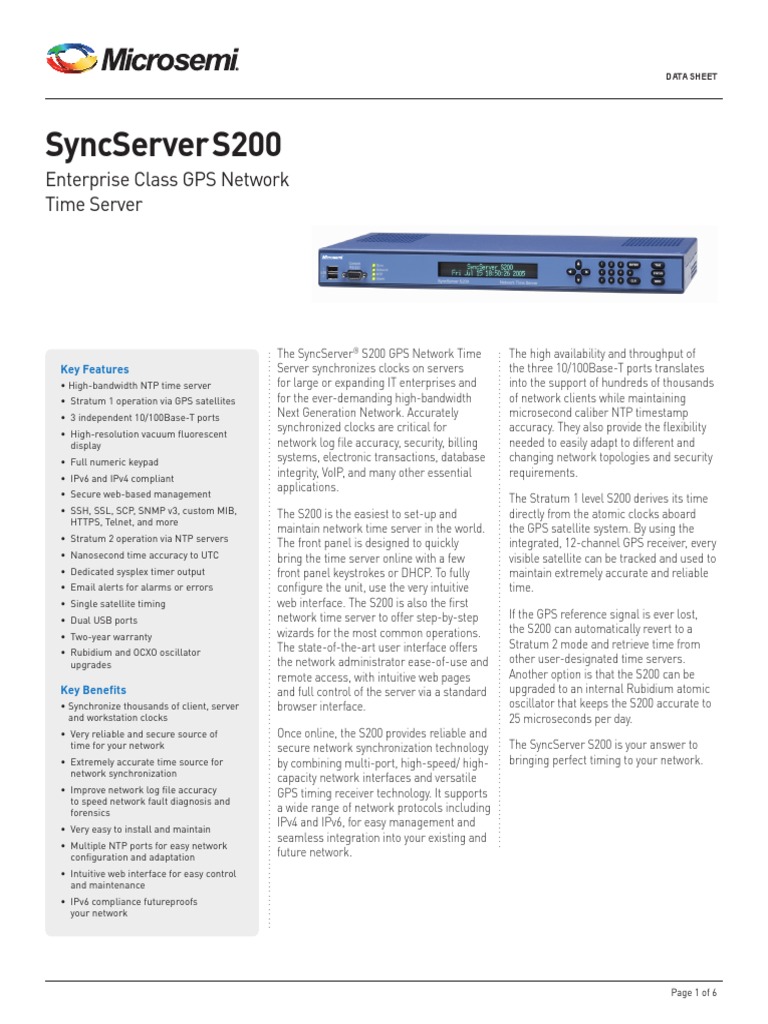 Gps Symmetricom S200 Download Free Pdf Computer Network Server Computing