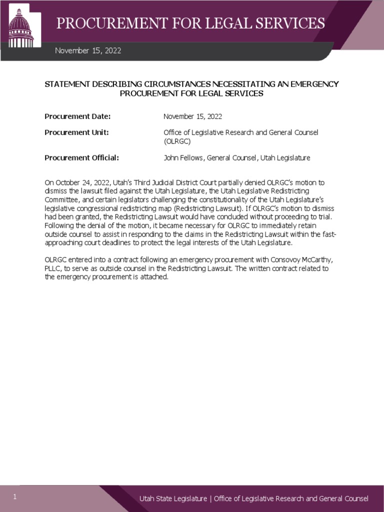 Procurement For Legal Services | PDF