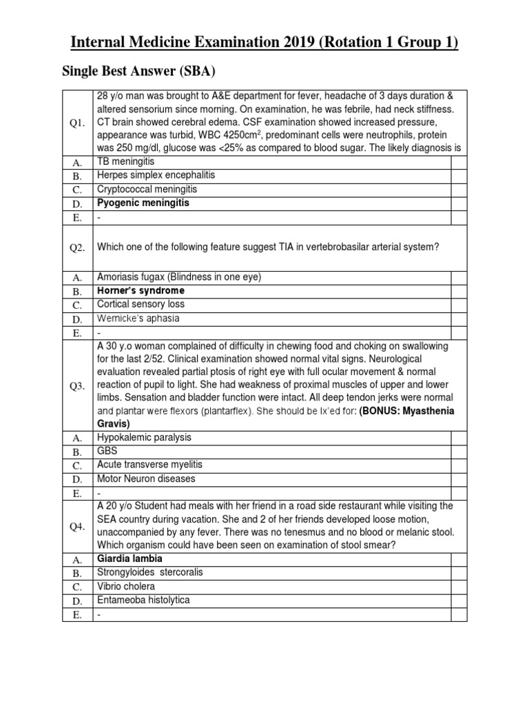 (IM) End-Posting Examination Questions (G1) | PDF | Kidney Disease ...