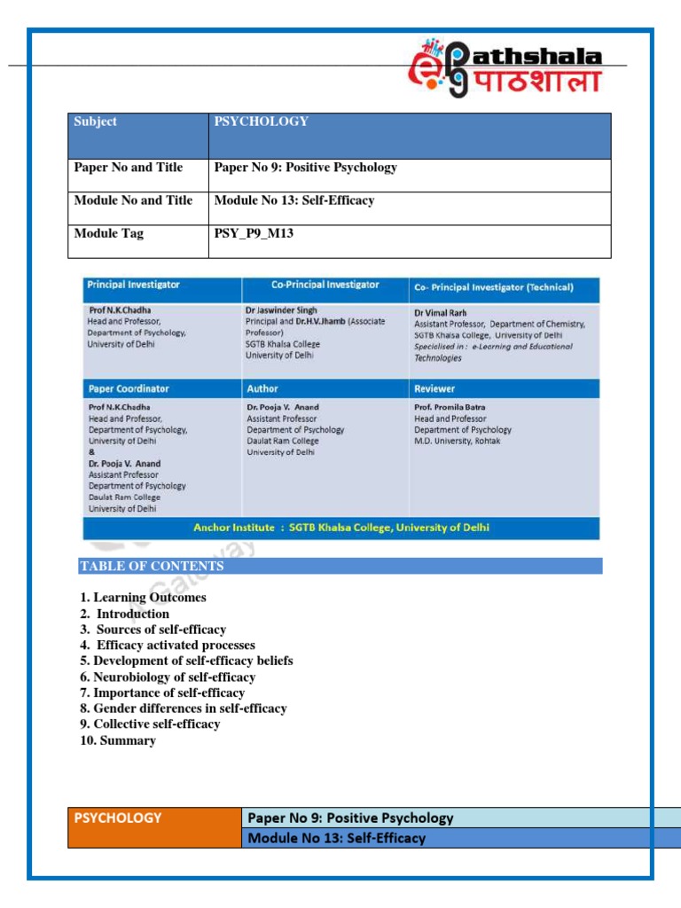 Self Efficacy | PDF | Self Efficacy | Behavior