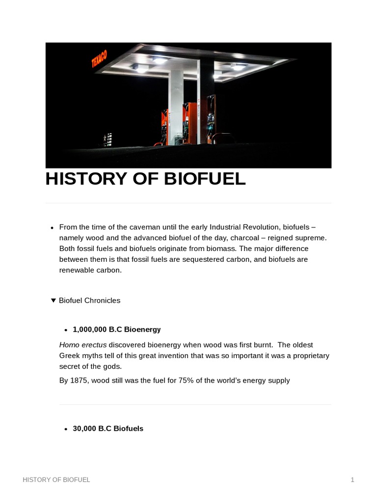 History of Biofuel | Download Free PDF | Biofuel | Diesel Fuel
