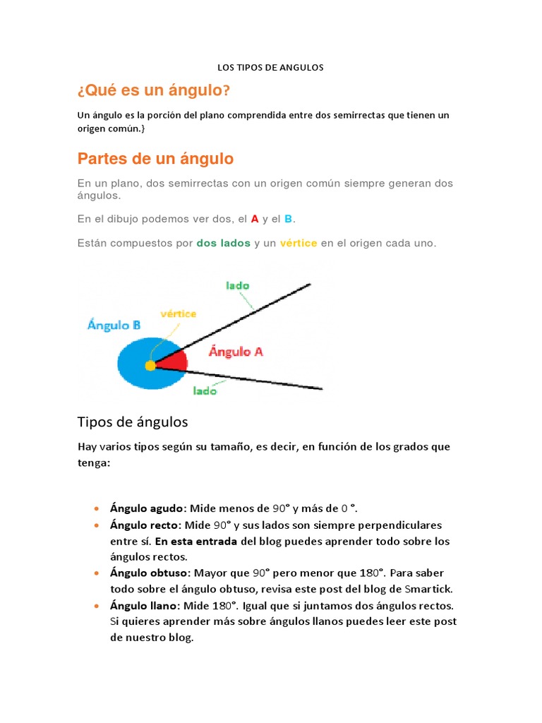 Los Tipos de Angulos | PDF