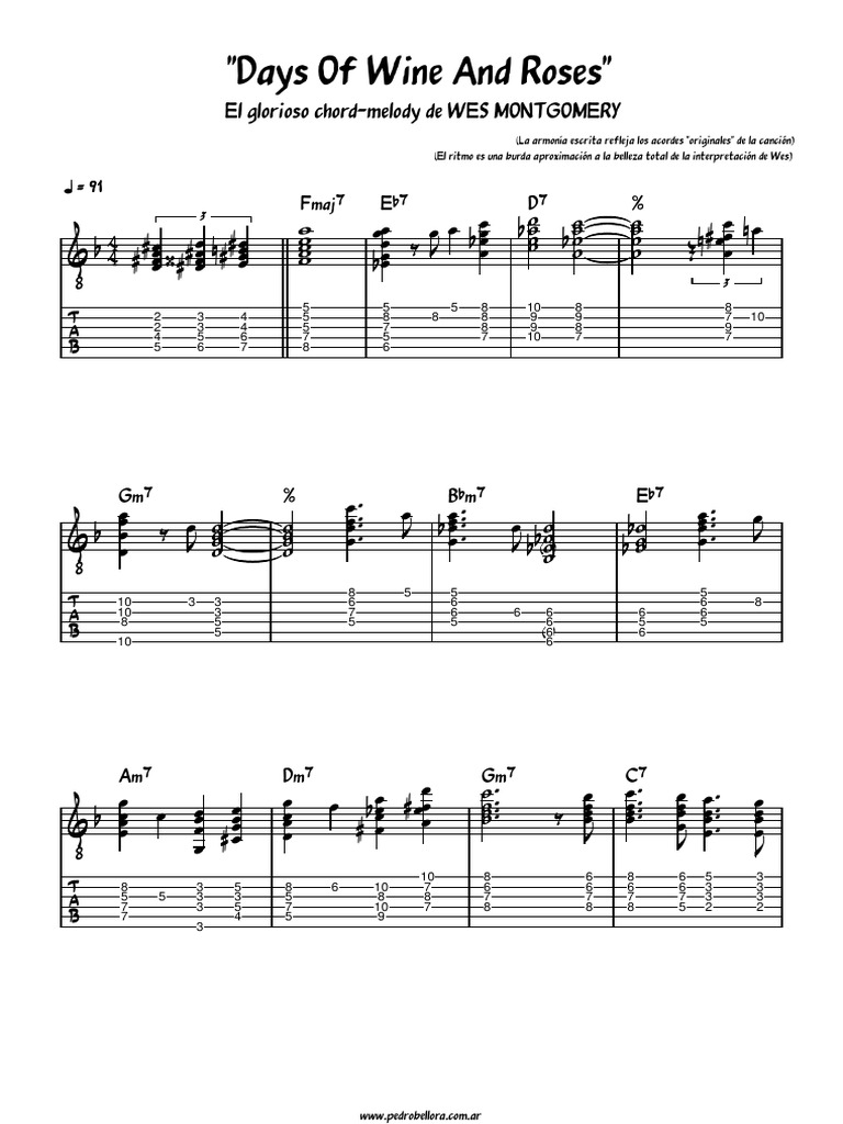 Wes Montgomery Days of Wine and Roses | PDF | Canciones | Música grabada