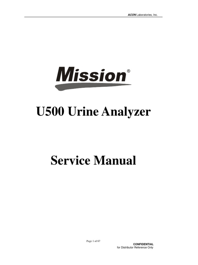 Service and Troubleshooting Manual for the ACON Laboratories U500 Urine ...