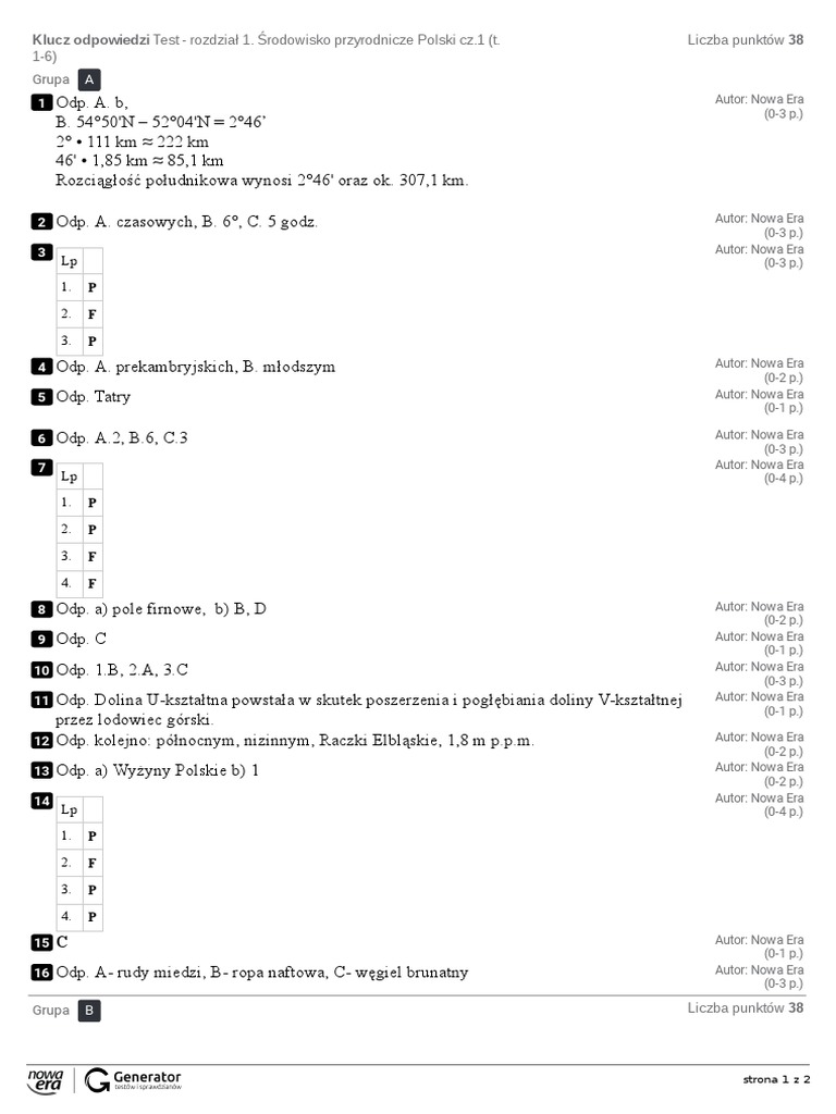 Klucz Odpowiedzi | PDF