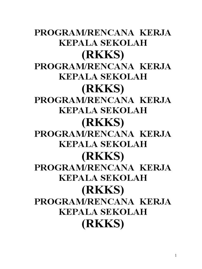 Program Kerja Kepala Sekolah Lengkap | PDF