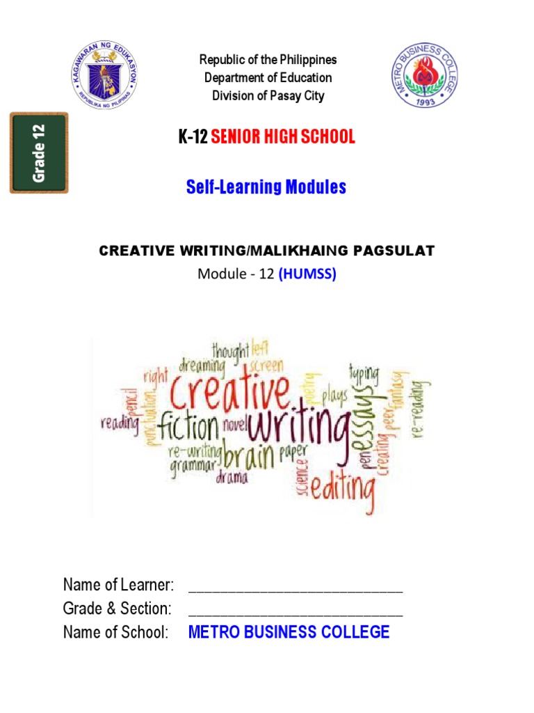 Module 12 Creative Writing | PDF Module 12 Creative Writing | PDF