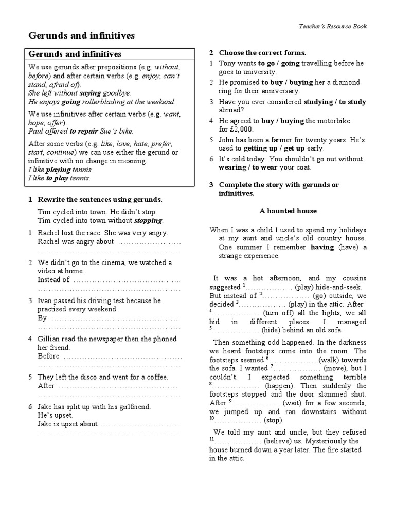 Gerund or Infinitive | PDF | Linguistic Morphology | Syntax