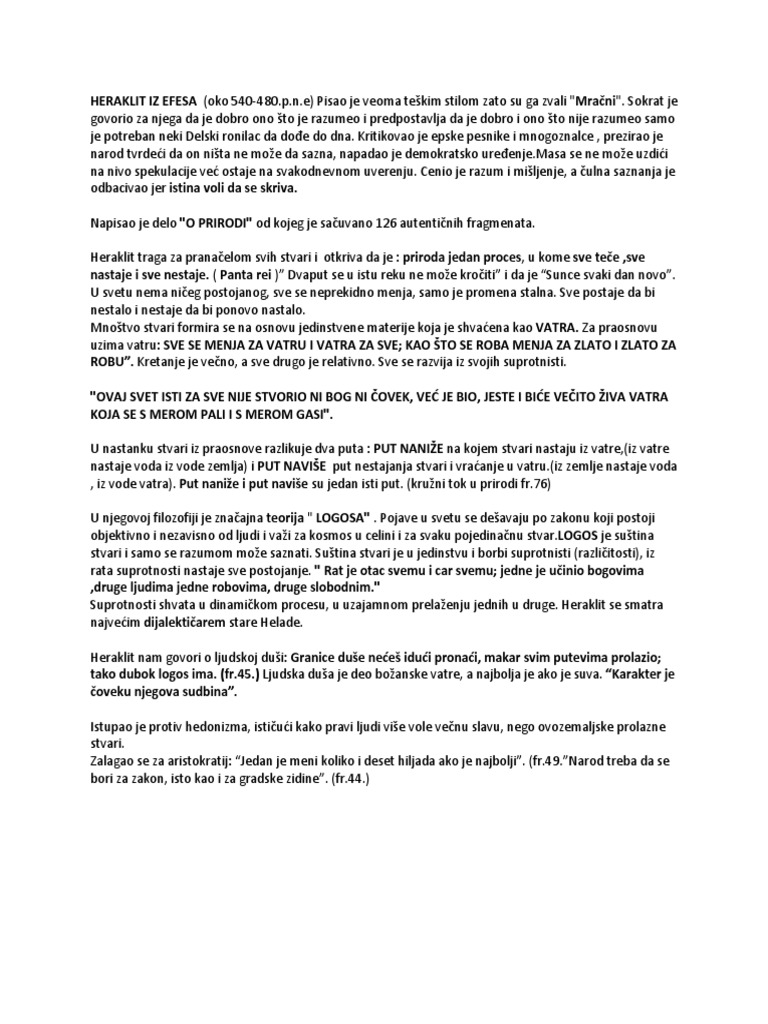 3 - Heraklit Iz Efesa | PDF