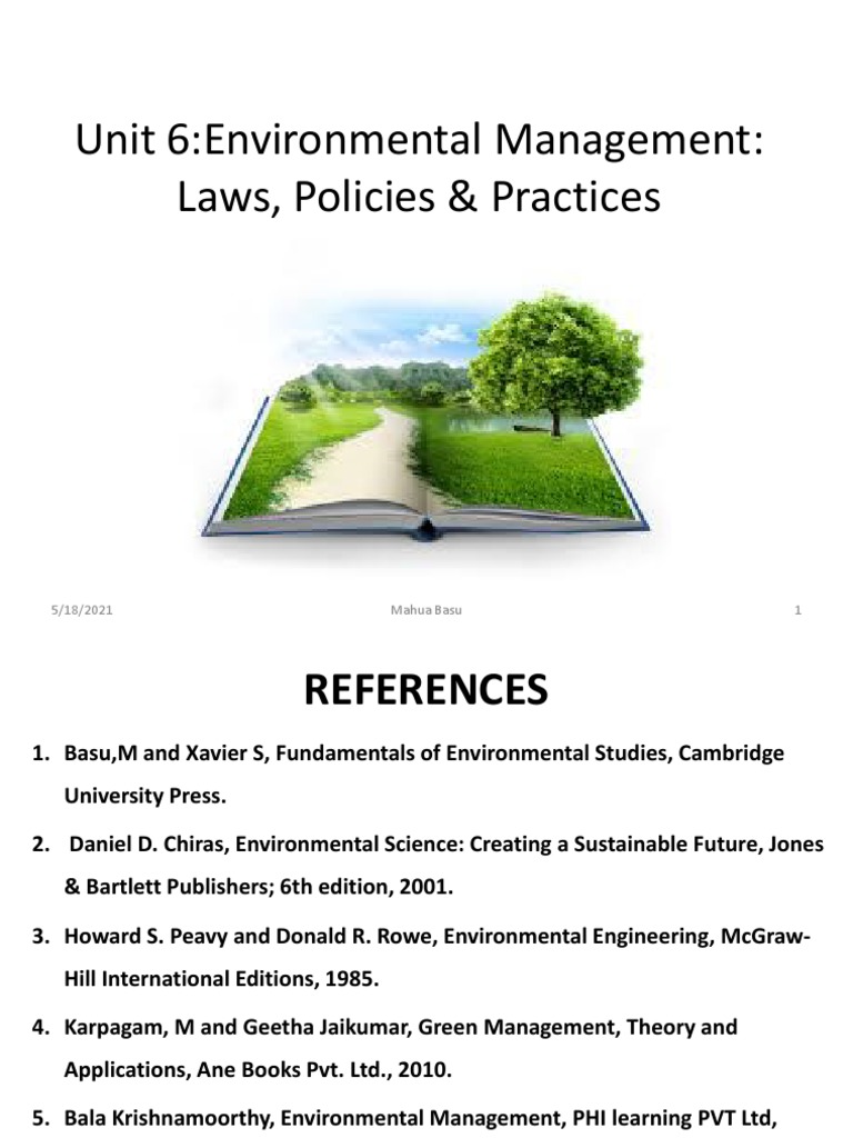 2021 April UNIT 6 - ENVIRONMENTAL POLICIES, LAW AND MANAGEMENT | PDF ...