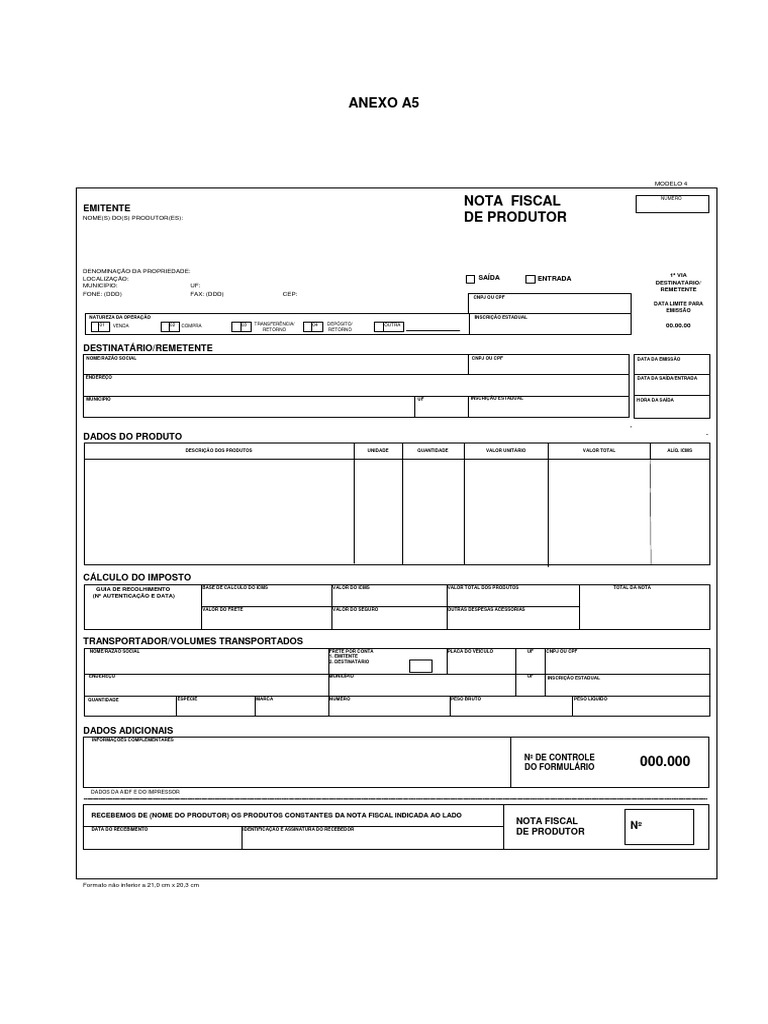 20180716144436nota Fiscal de Produtor Modelo 4 Aidf | Download grátis PDF | Recibo