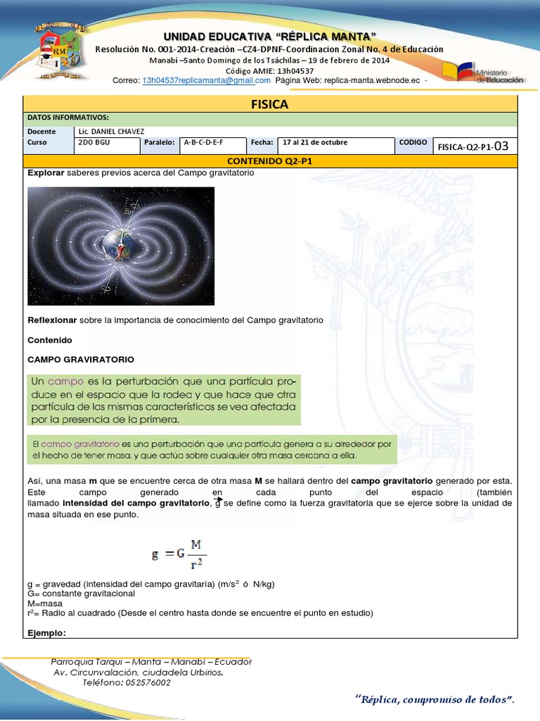 Fisica 2do - Q2-P1 | PDF | Gravedad | Masa