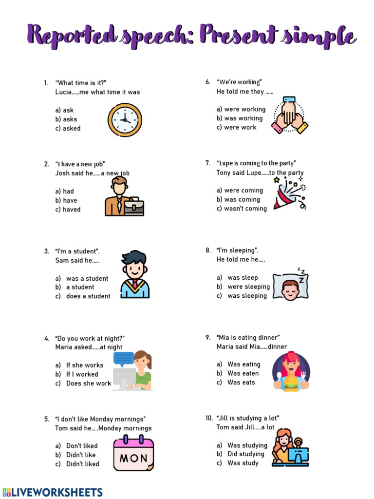 Reported Speech: Present Simple | PDF