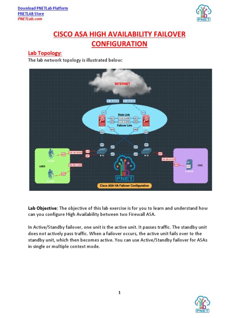 Cisco ASA High Availability Failover Configuration | PDF | Internet ...