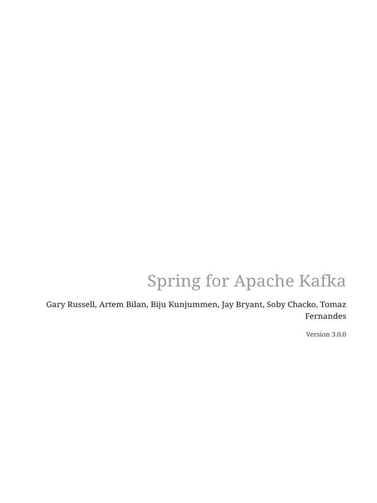 Spring Kafka Reference | PDF | Systems Engineering | Software