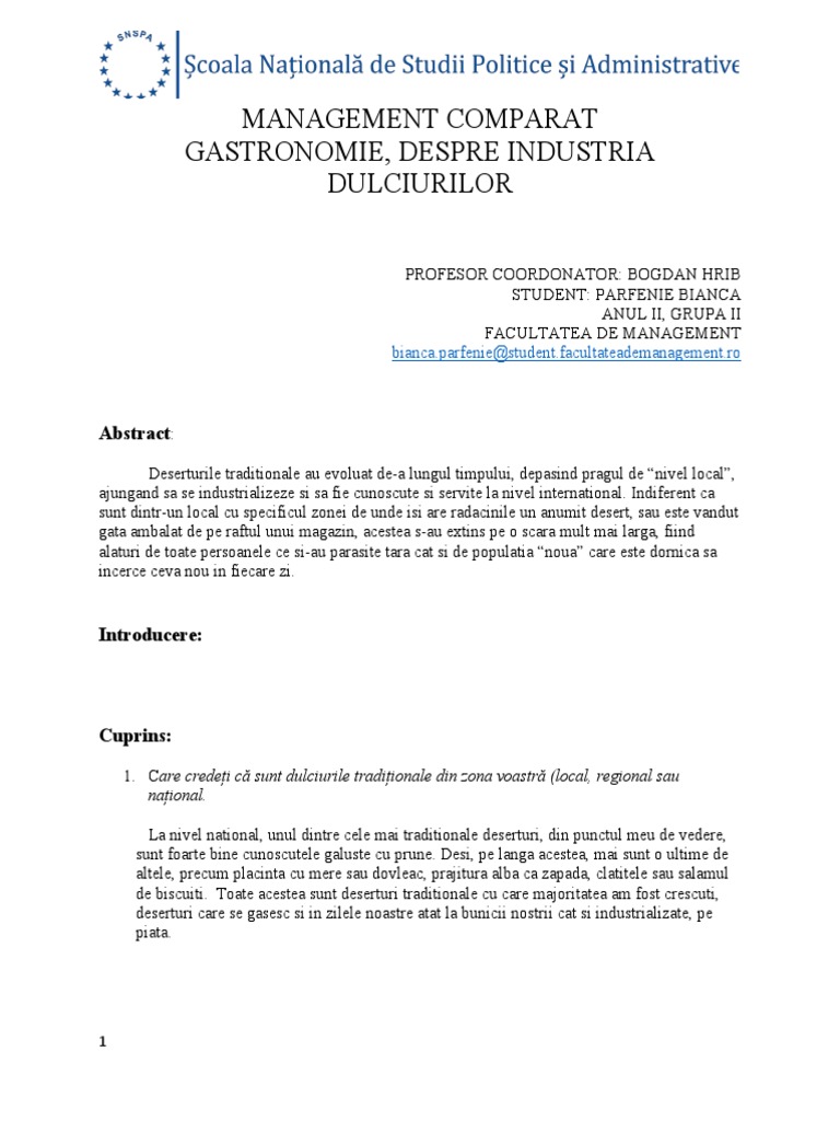 Management Comparat | PDF