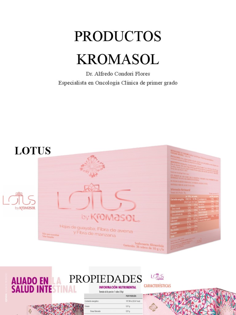 Productos Kromasol Lotus | PDF | Fibra dietética | Dieta y nutrición