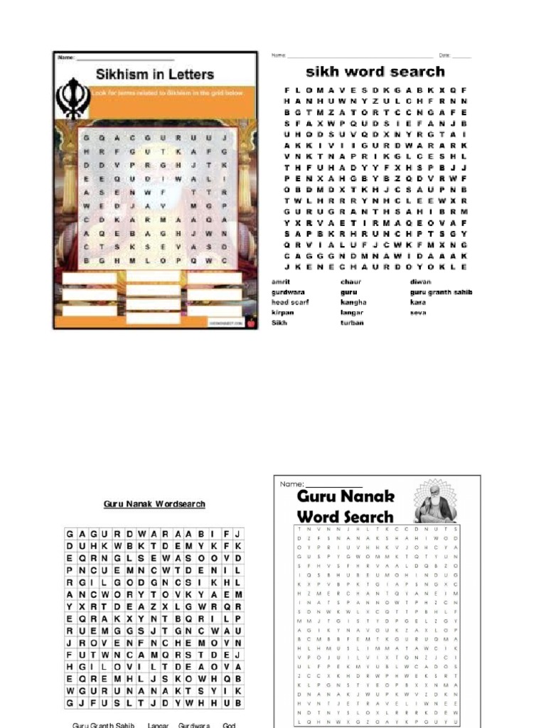 Punjabi Class Word Search | PDF