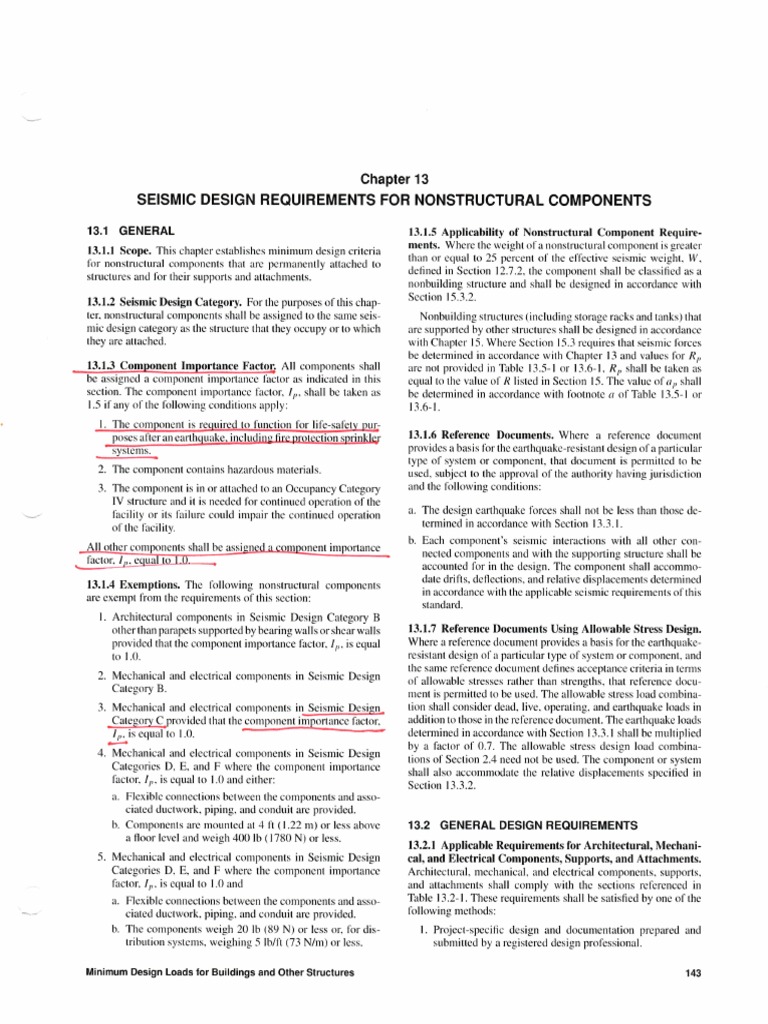 ASCE 7-05 Chapter 13 | PDF