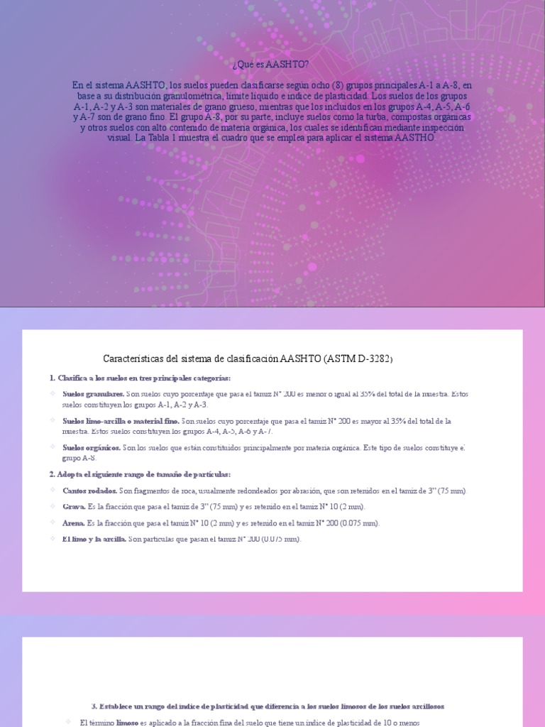 Qué Es AASHTO y Su Clasificación | PDF | Suelo | Plasticidad (Física)