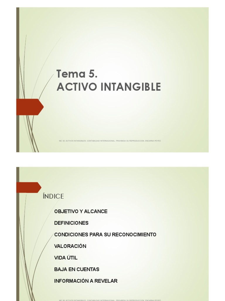 Tema 5 Activos Intangibles | PDF | Activo intangible | Amortización ...