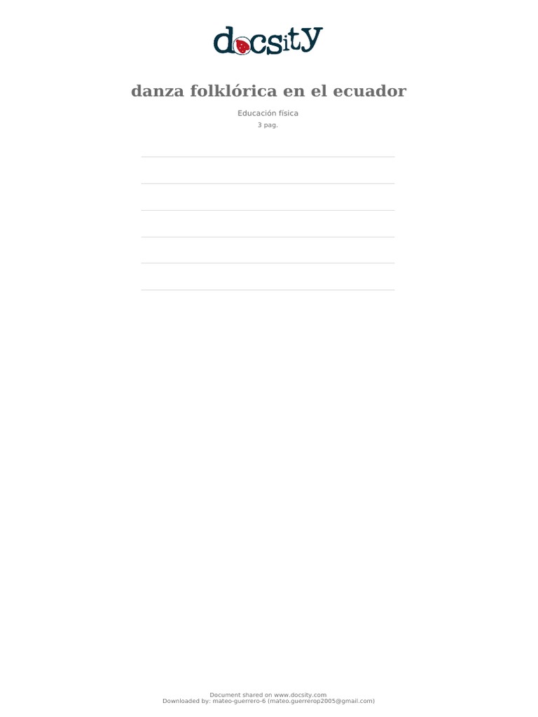 Docsity Danza Folklorica en El Ecuador | PDF | Folklore | Bailes