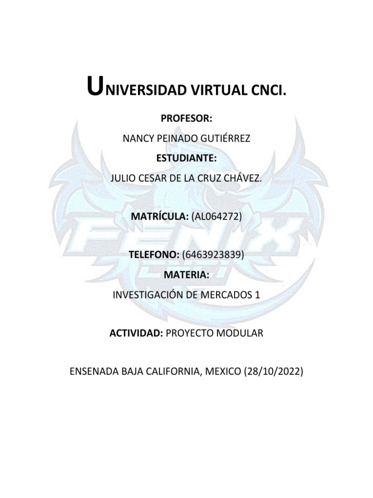 Proyecto Modular | PDF | Cuestionario | Panes