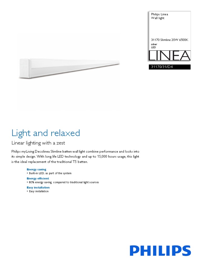 3 Slimline 20w 865 Philips | PDF | Light Emitting Diode | Lighting