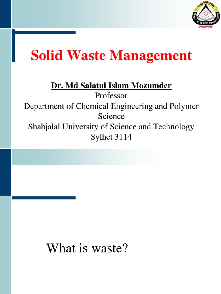 Environmental Engineering - Solid Waste Management | PDF | Waste Management | Waste