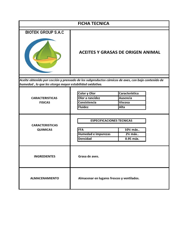 Ficha Tecnica Animal | PDF