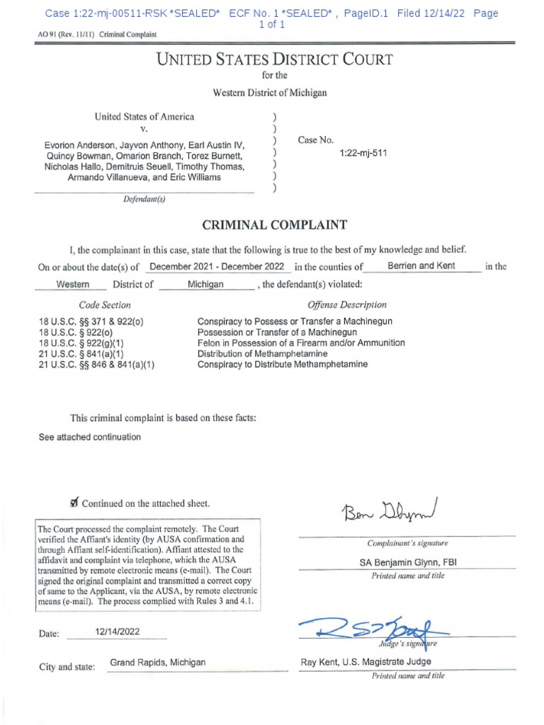 Anderson Et Al Complaint | PDF | Illegal Drug Trade