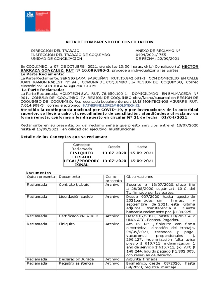 Acta PDF Reclamo N 0404. 2021. 755 | PDF | Finanzas y dinero