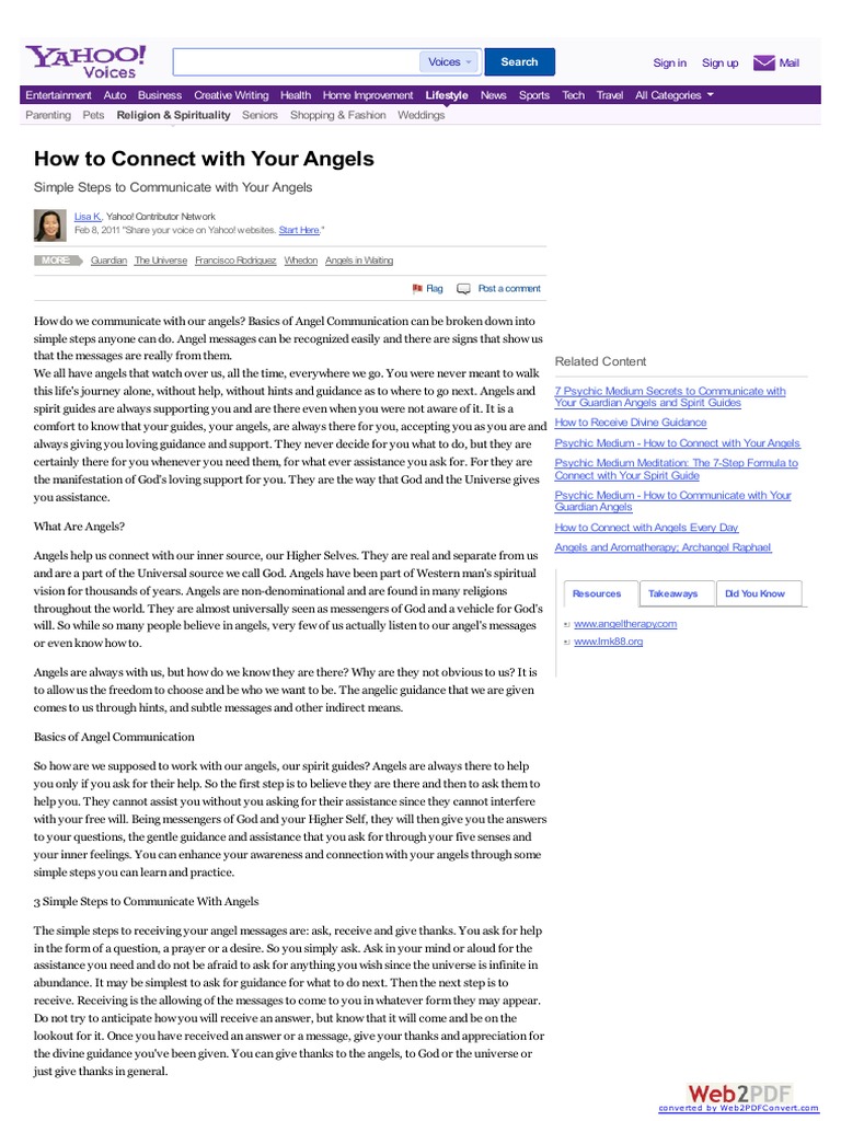 How To Connect With Your Angels | PDF | Feeling | Angel