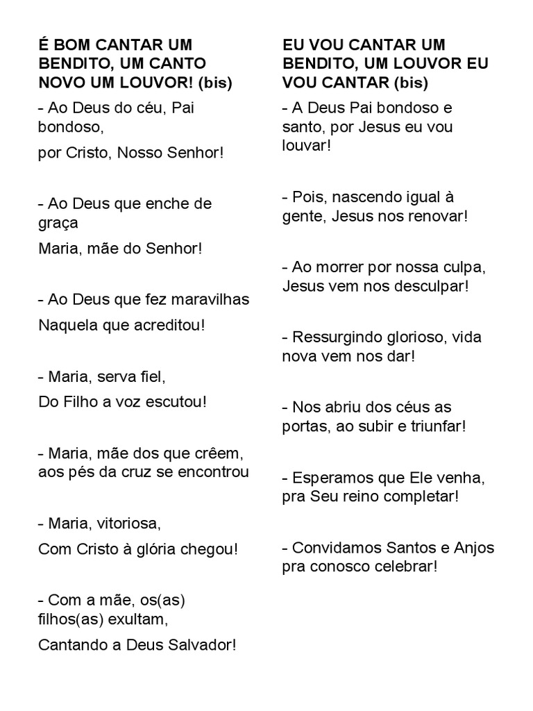 É BOM CANTAR UM BENDITO | PDF
